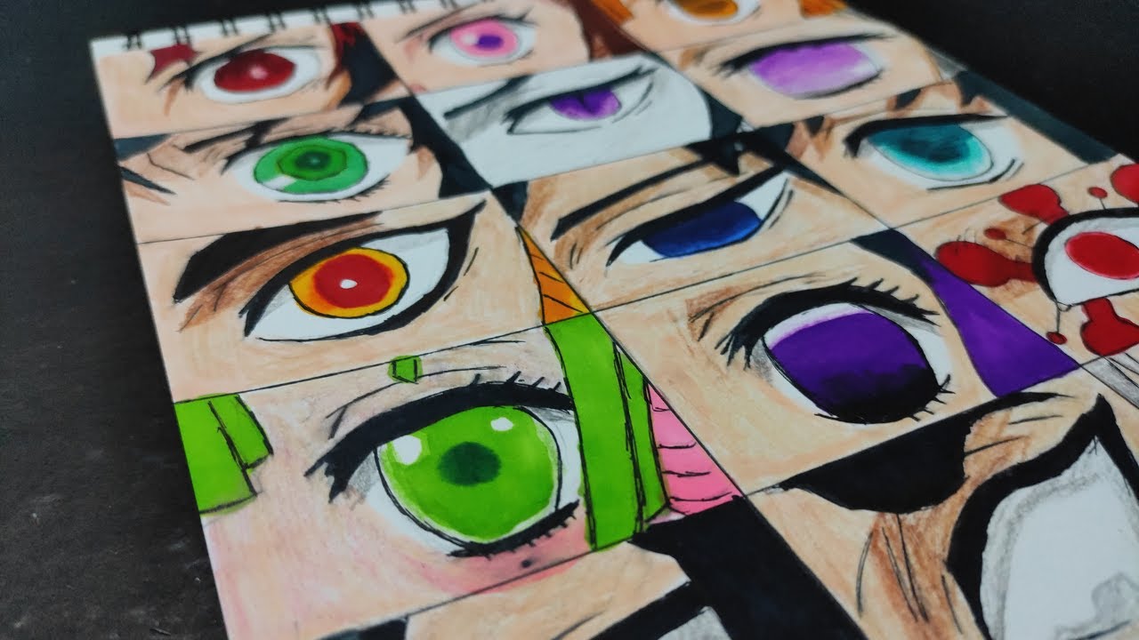 Drawing anime eyes -Kimetsu no yaiba/Demon slayer #animedrawing # ...