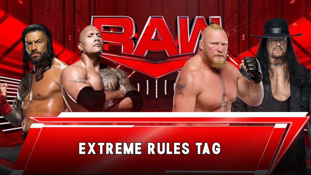 FULL MATCH - THE ROCK & ROMAN REIGNS VS BROCK LESNAR & UNDERTAKER - YouTube