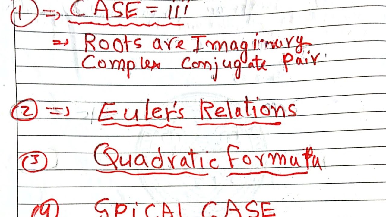 Bs-iii|M.m Physics| Case-iii(cmplx conjgat pair),Euler's relation ...