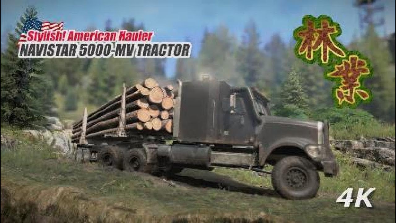 #68/SnowRunner Season14: Austria/山麓/契約/荒馬/意外と良く似合う長い丸太の搬送/Navistar 5000 ...