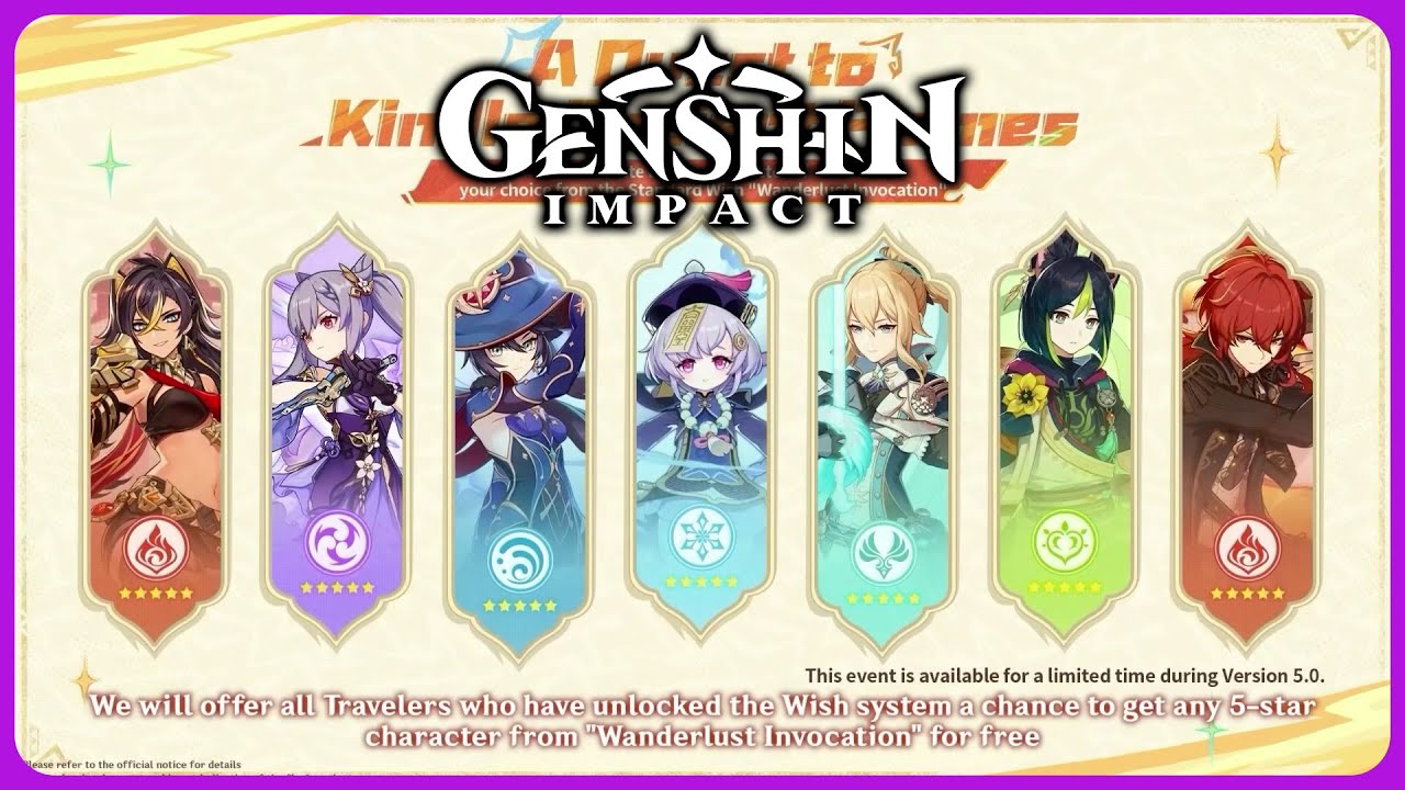 FREE 5 STAR CHARACTER GIFT - Genshin Impact 5.0 - YouTube
