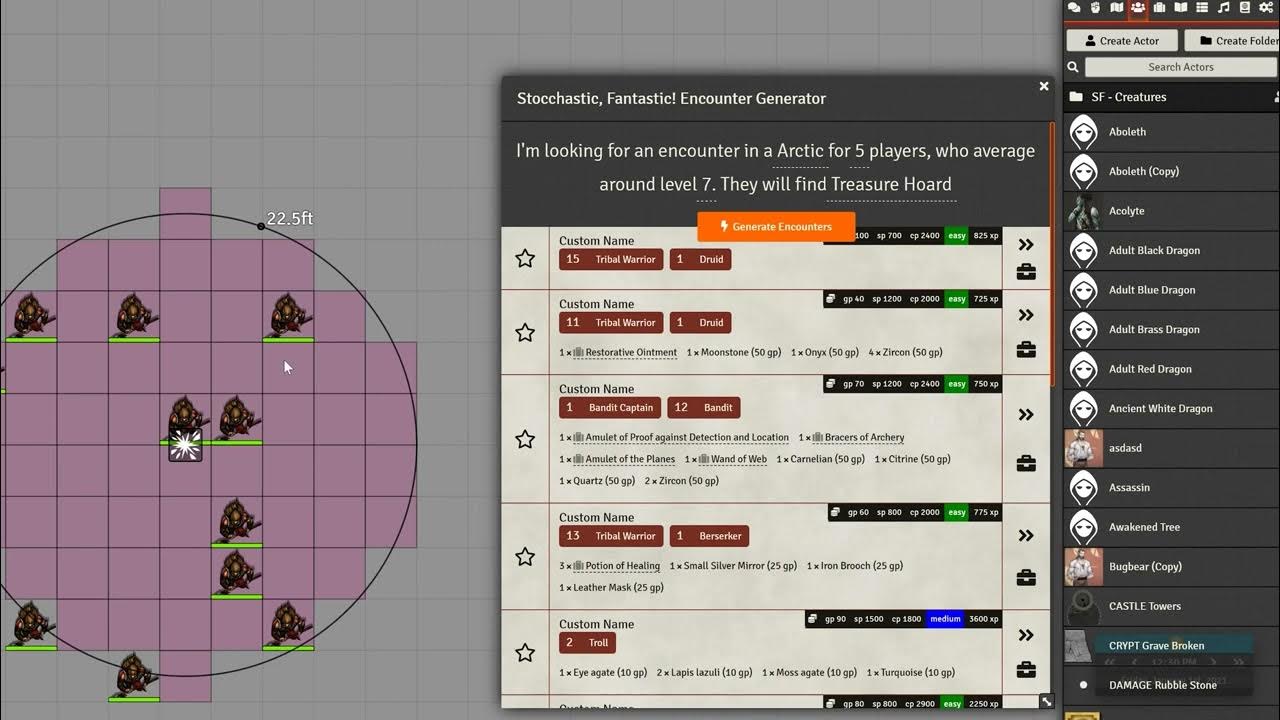 Stochastic, Fantastic! - Dnd5e random encounter generator - Foundry VTT - YouTube