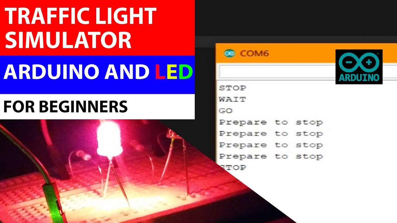 Traffic light simulation using LED's for beginners - YouTube