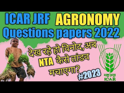 Icar Pg/Jrf Agronomy solved question papers 2022||Agronomy question ...