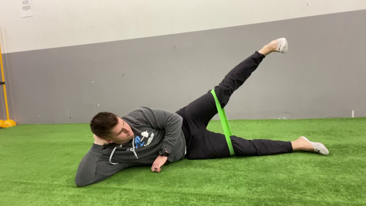 Band Resisted Side Lying Hip ABduction - YouTube