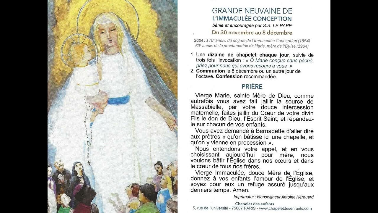Grande Neuvaine de l'Immaculée Conception du 30 novembre au 8 décembre 2024 - YouTube