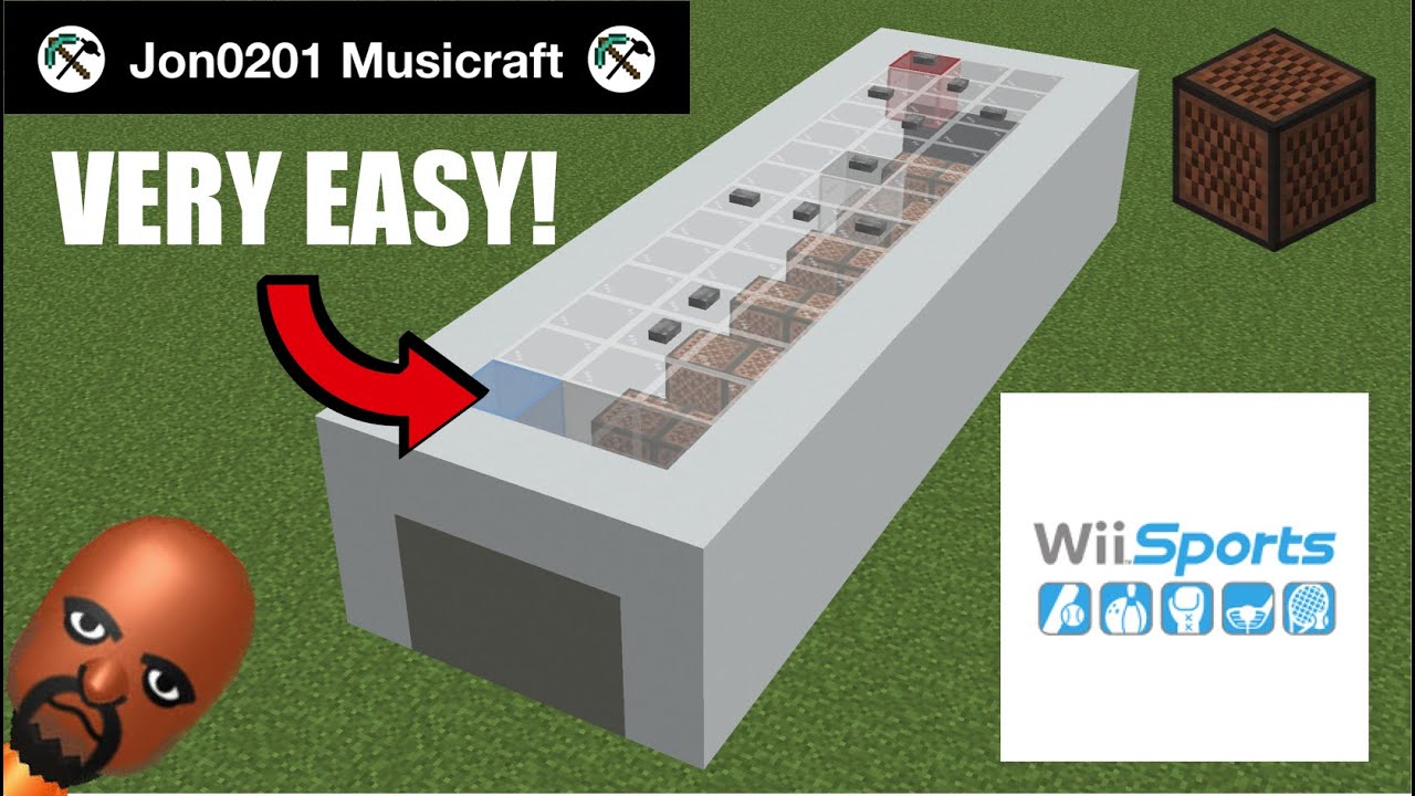 Quick and Easy Minecraft Noteblock Tutorial: Wii Sports (doorbell) (‘How to’ Tutorial, Music ...