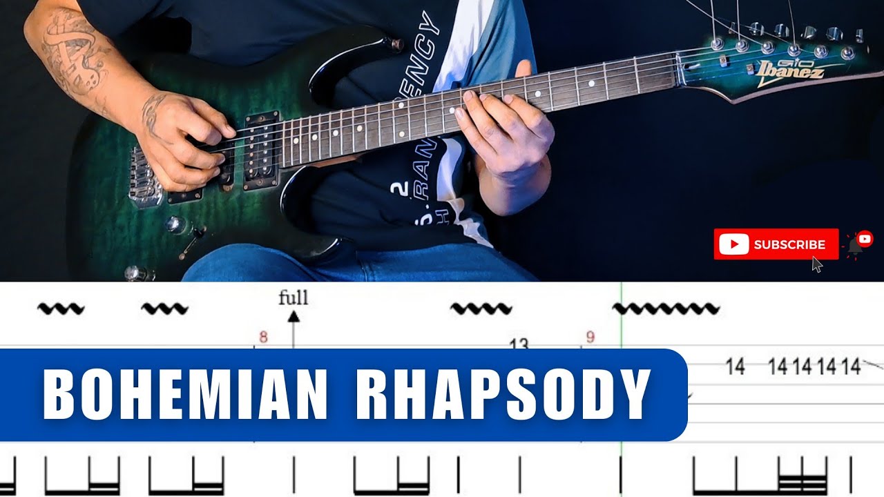 Queen - Bohemian Rhapsody Guitar Solo Lesson With Guitar Tab - YouTube