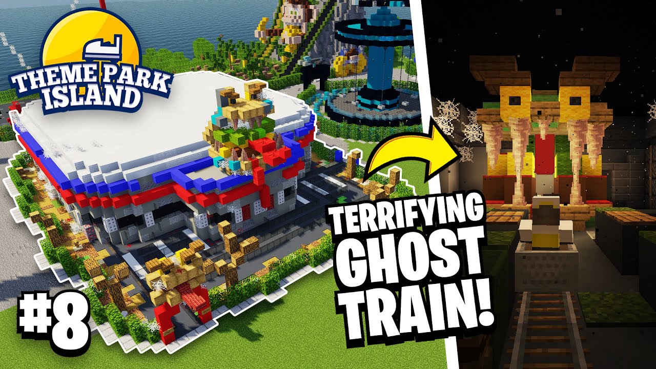 Working TERRIFYING GHOST TRAIN In Minecraft! - Theme Park Island (Ep.8 ...