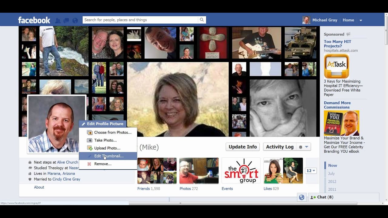 How to Load and Edit Your Facebook Profile Picture - YouTube
