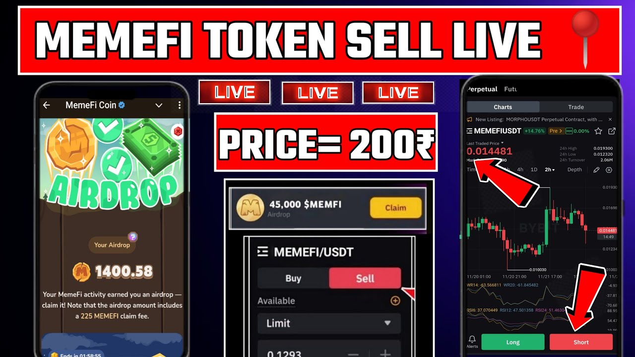 Live 📍 MEMEFI TOKEN SELL KAISE KARE || MEMEFI TOKEN WITHDRAWAL KAISS ...