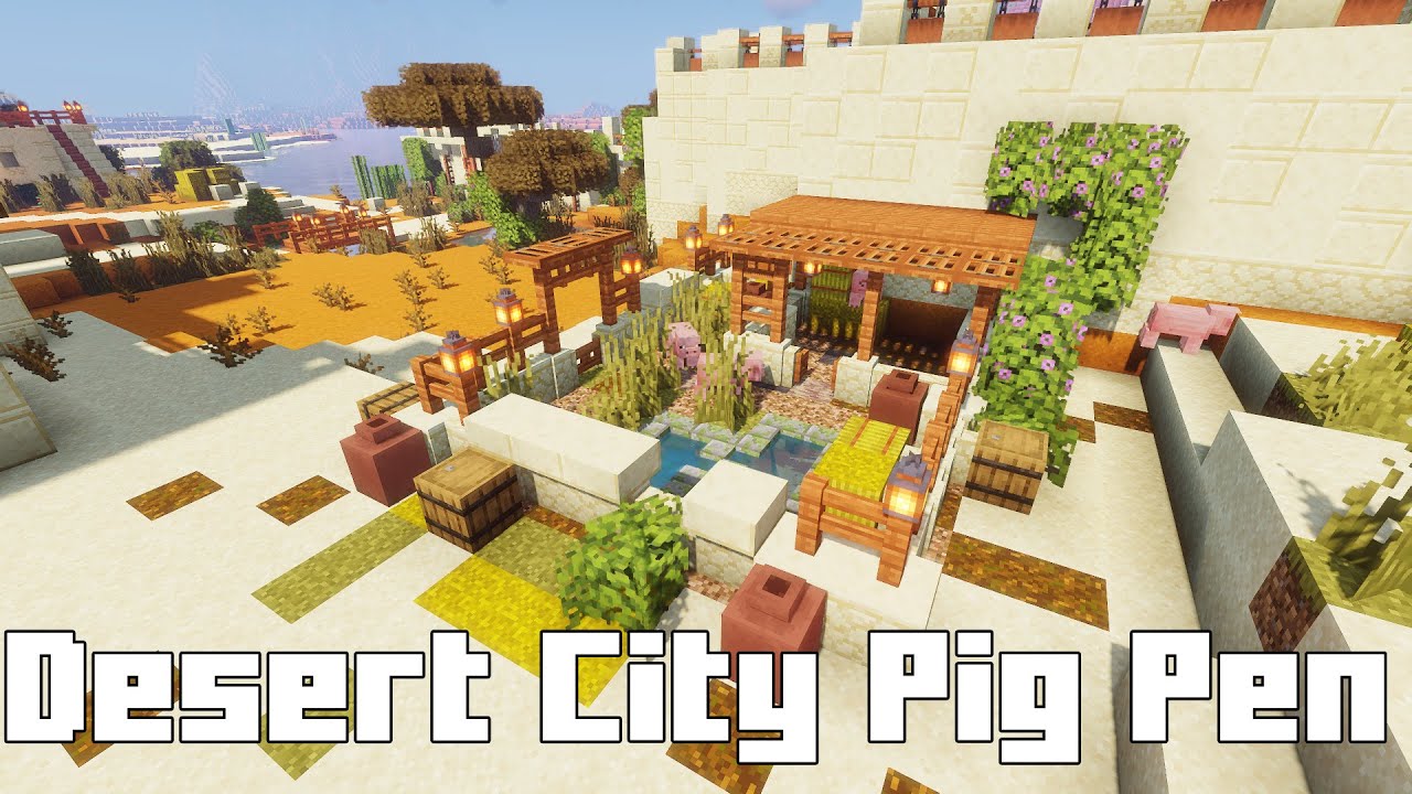 Minecraft Desert City Pig Pen | Rugged Livestock Inspiration - YouTube