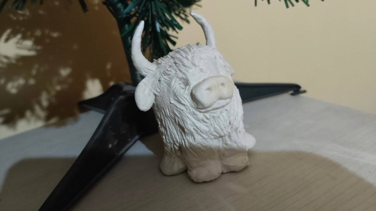 making a cute yak structure with clay (part 1) - YouTube