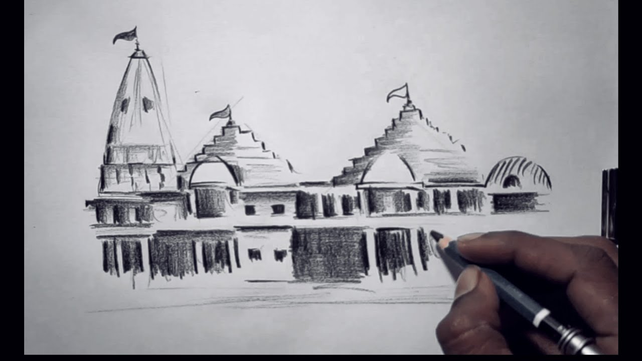 || How to draw Ram temple easy || Ram Mandir Drawing || ️ ️ ️ - YouTube