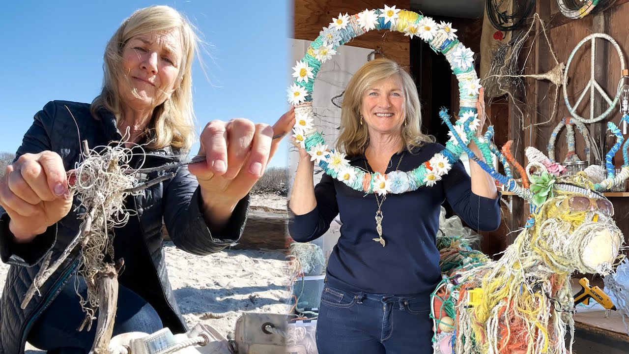 Artist creates beautiful pieces from trash she collects to bring ...
