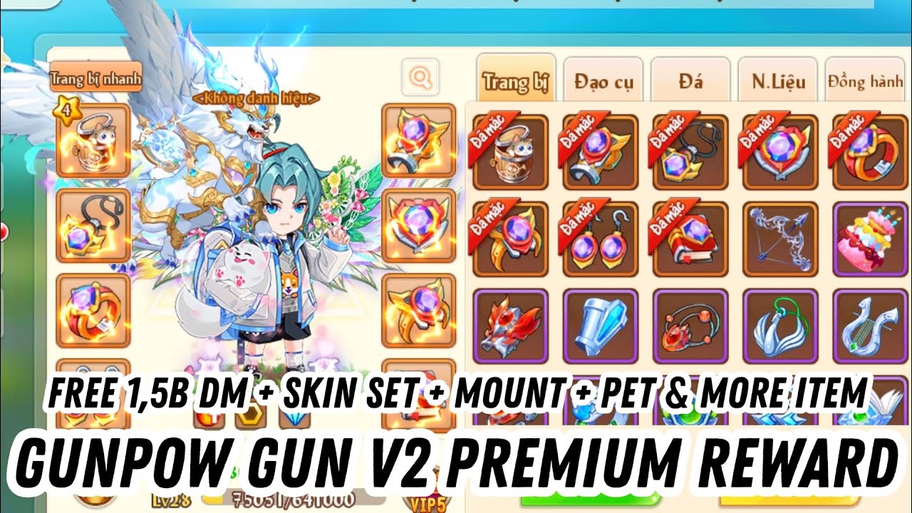 GunPow Gun V2 Premium Reward - Free 1,5B DM + Skin Set + Mount + Pet ...