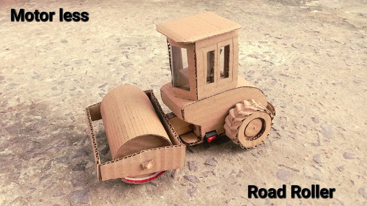 How to Make a Simple Cardboard Road Roller for School Project || Dc ...