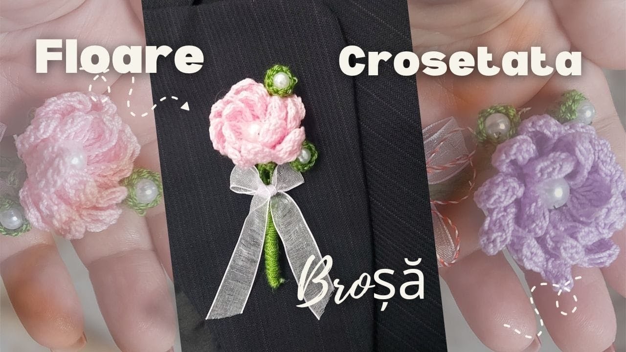 Floare crosetata brosa/ martisor 2025 - YouTube