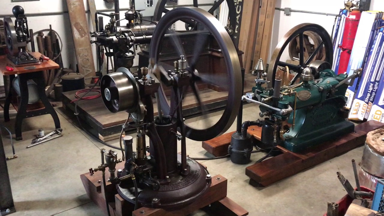Circa 1893 Backus 2 HP Inverted Gas Engine with Hot Tube Ignition - YouTube