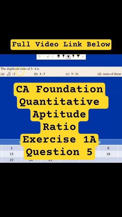 CA Foundation Quantitative Aptitude Exercise 1A Question 5 - YouTube