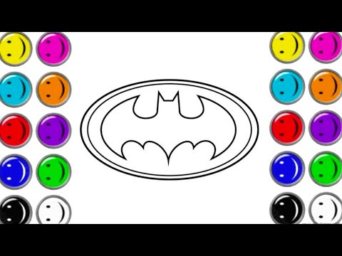 Batman Logo Drawing, And Coloring For Kids &Toddlers /easy batman logo ...