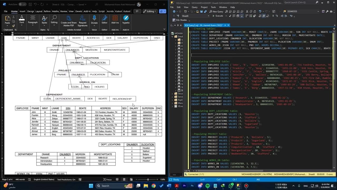 Databases Sheet 6 (SQL) - Part 1 (Query 1 to 10) - YouTube