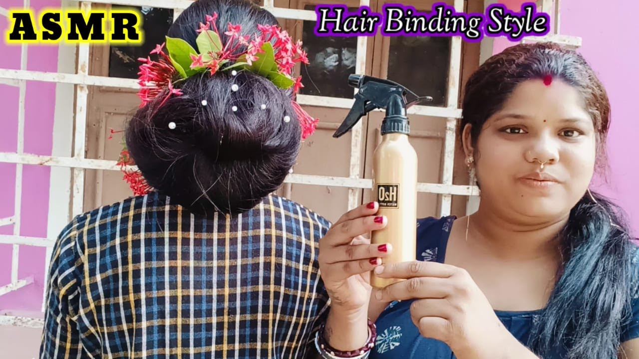 ASMR~ Doing My Sweet Sister Local Festival Hair Binding Style ...