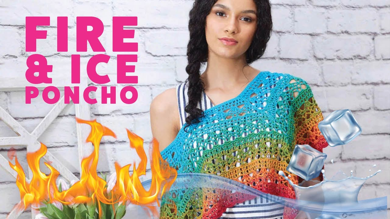 Stunning Fire and Ice Crochet Poncho - YouTube