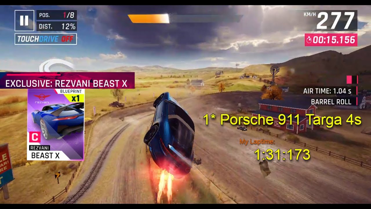 #asphalt9 Exclusive Rezvani beast X - 1* Porsche 911 Targa 4s - under 1 ...