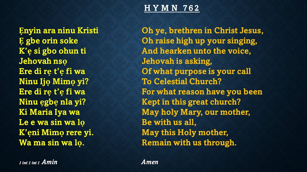 CCC Hymn 762 (Eyin ara ninu Kristi) Celestial Church of Christ ...