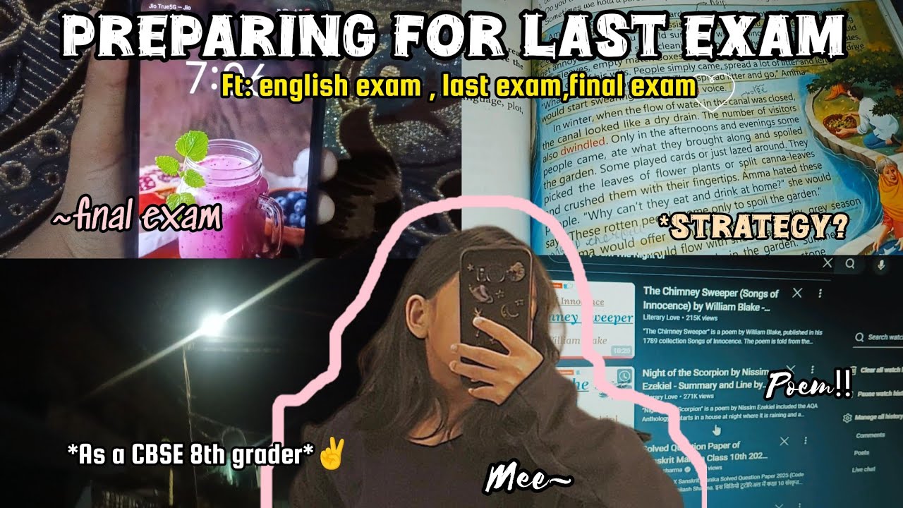 preparing for my last exam ‼️😌 *as a CBSE 8th grader*😘 || english exam ...