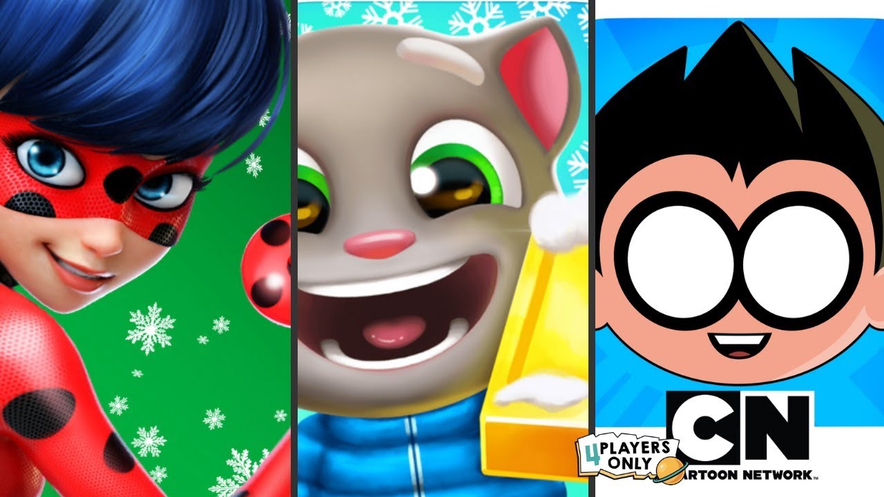 Miraculous Ladybug & Cat Noir Vs Talking Tom Gold Run Vs Teeny Titans ...