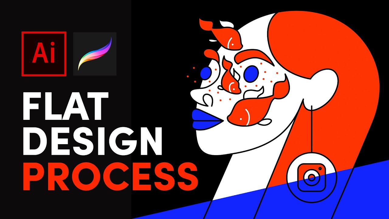 Flat Illustration Tutorial: Procreate + Illustrator Design Process ...