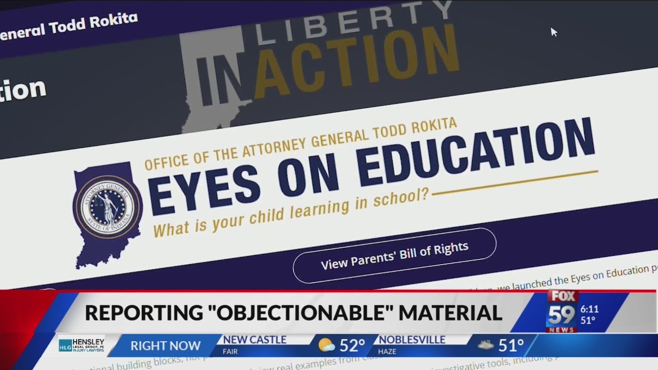 Reporting 'objectionable' material in Indiana schools - YouTube