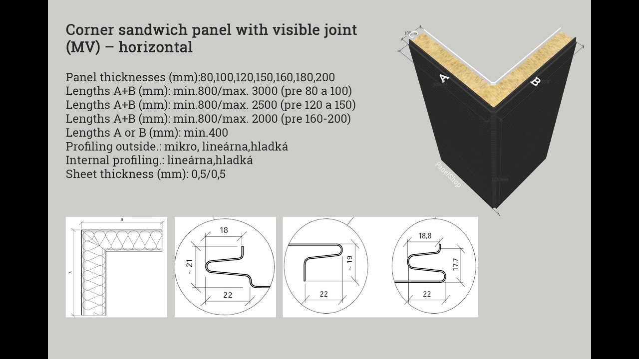 Corner sandwich panel with visible joint (MV) – horizontal - YouTube