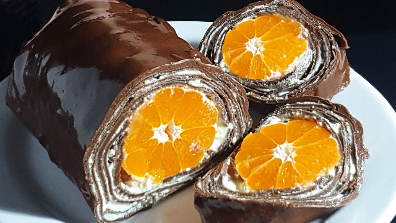 Christmas chocolate roll with Tangerines that will amaze everyone ...