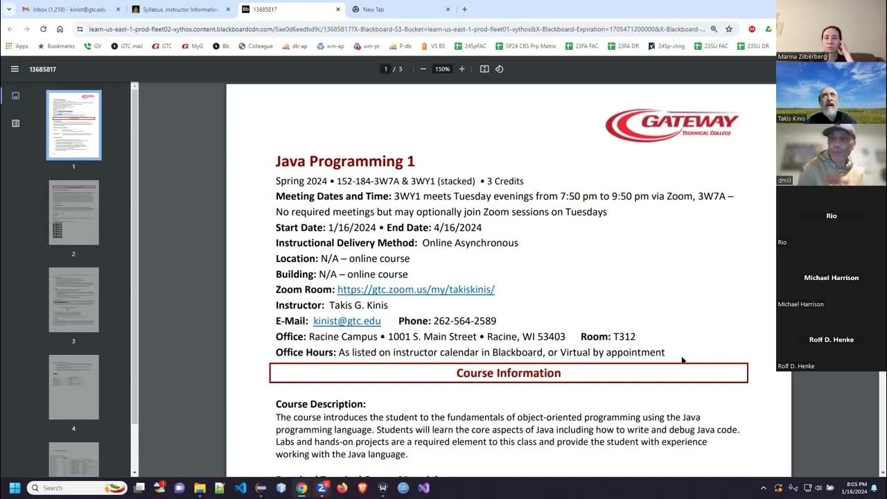 Java Programming 1 - Syllabus, Course Intro, Unit 0 - Spring 2024 - YouTube