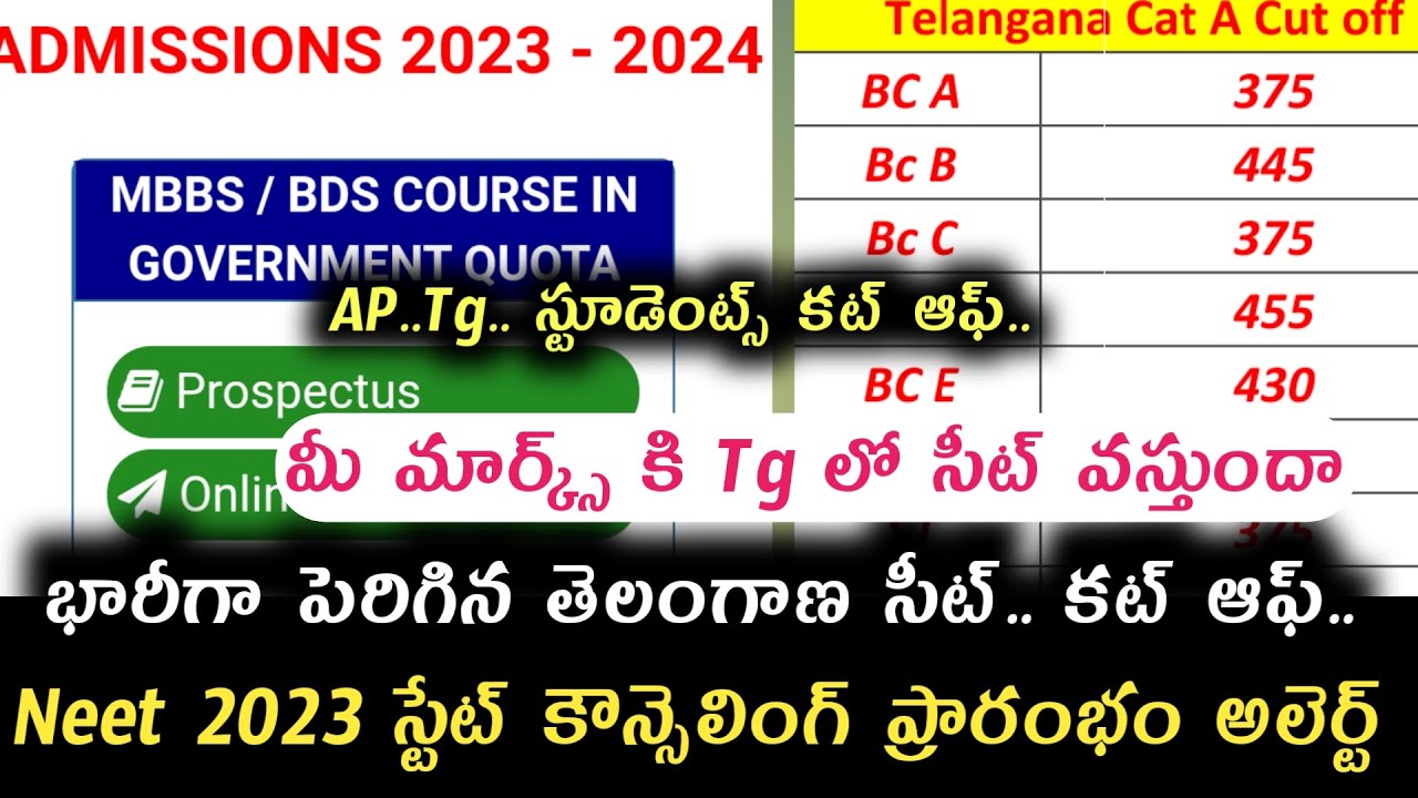 Neet 2023 Councelling latest information | neet 2023 Telangana state ...