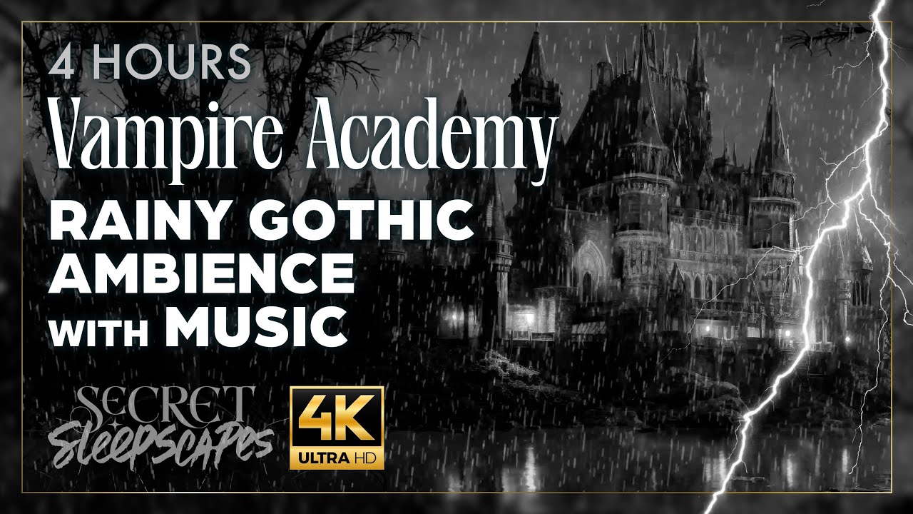 Rainy Gothic Ambience & Relaxing Music | 4k | 4Hrs ⛈️🧛🏻‍♀️🍷🖤🦇 - YouTube