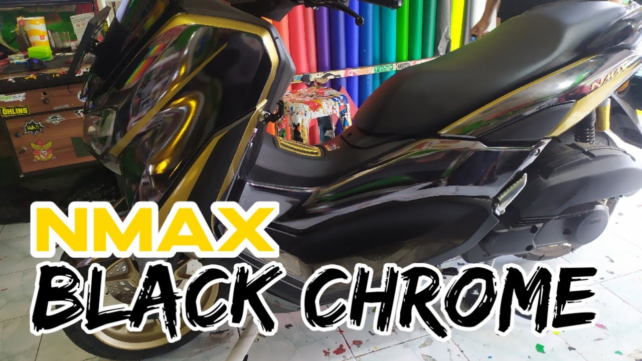 NMAX NEW..!!! DECAL FULL BLACK CHROME || MODIFIED - YouTube