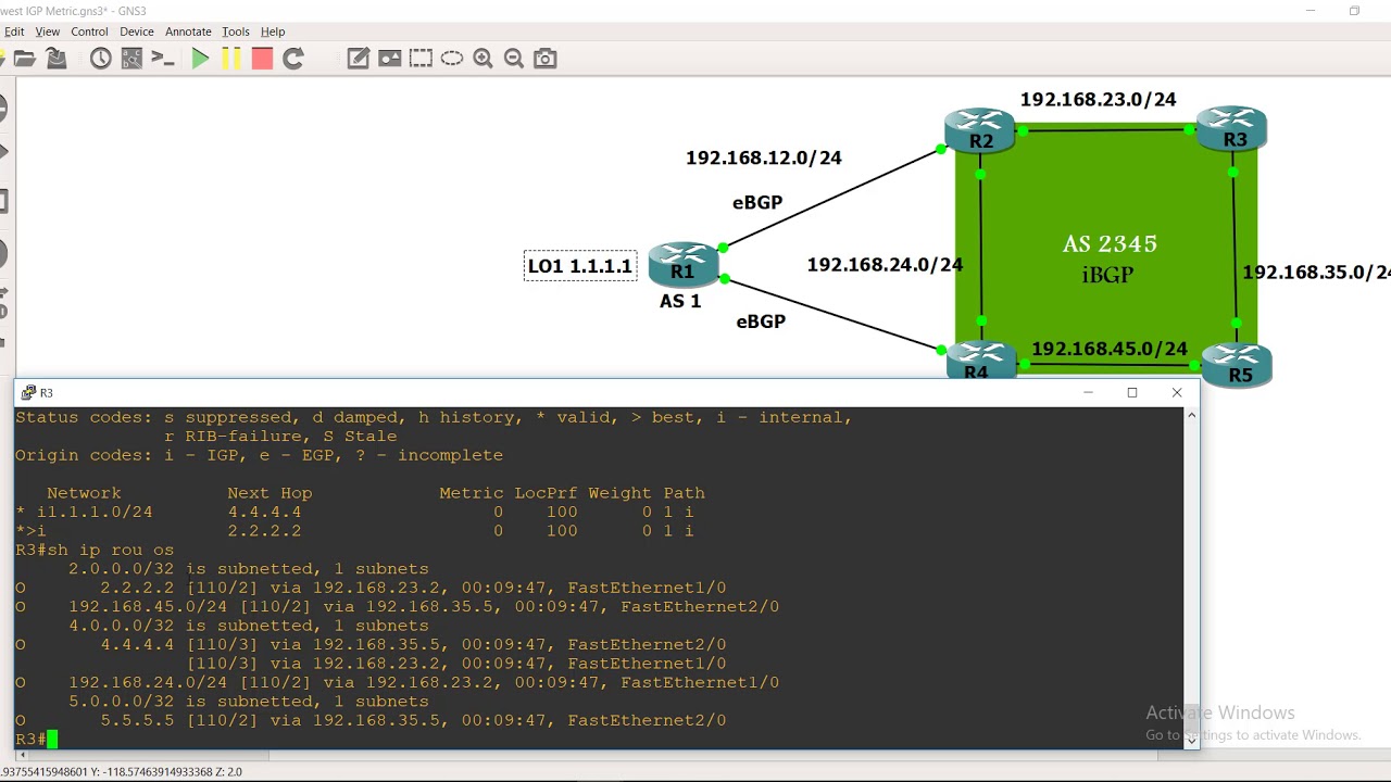 16-BGP Attribute lowest IGP Metric - YouTube