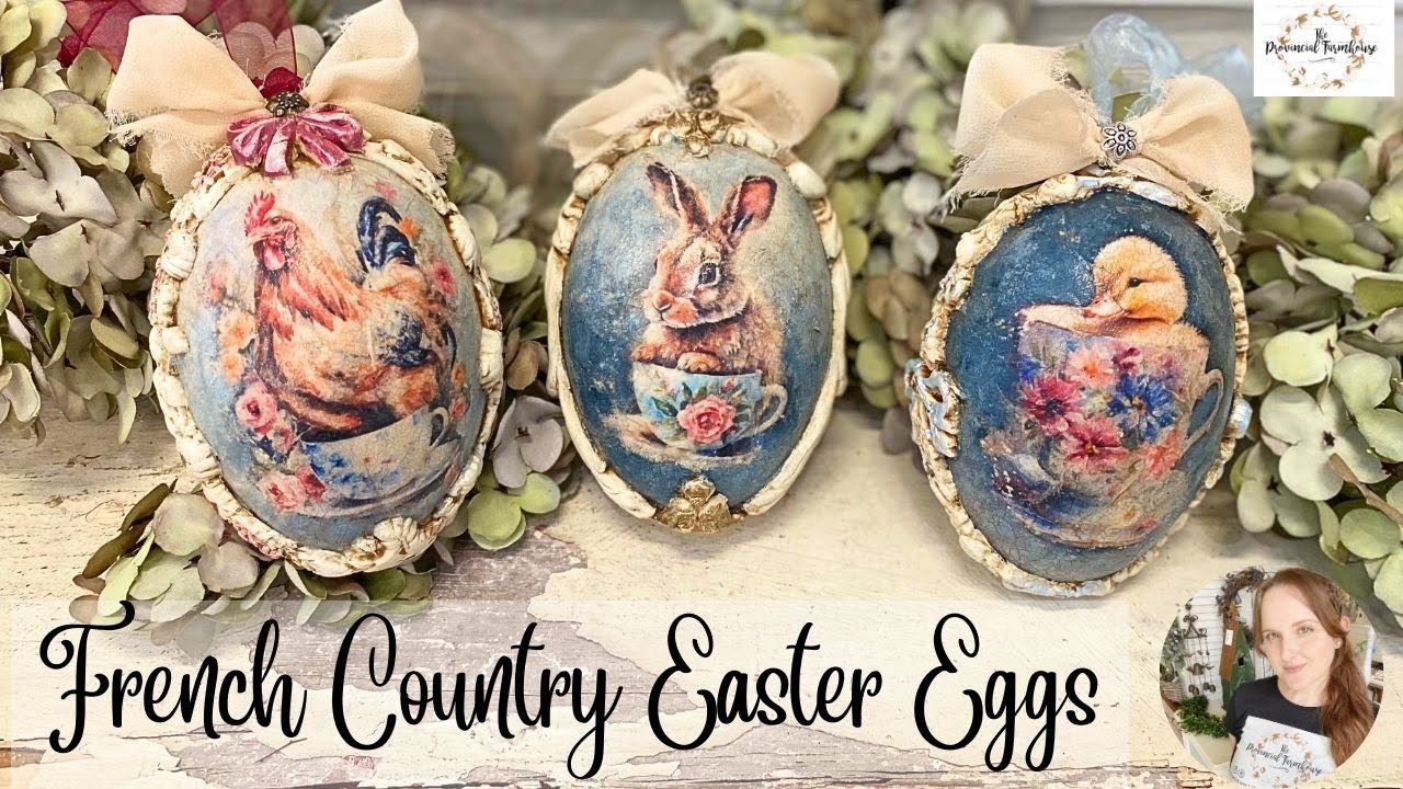 DIY French Country Easter Eggs with IOD & Redesign Moulds | ABStudios Decoupage Paper | Spring ...