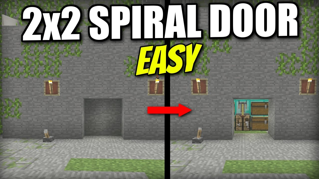 Minecraft Bedrock - 2x2 EASY SPIRAL DOOR 🚪 ( Tutorial ) PS4 , MCPE ...