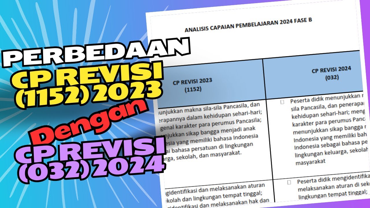 Perbedaan CP Revisi 2023 (1152) dengan CP Revisi 2024 (032) - YouTube