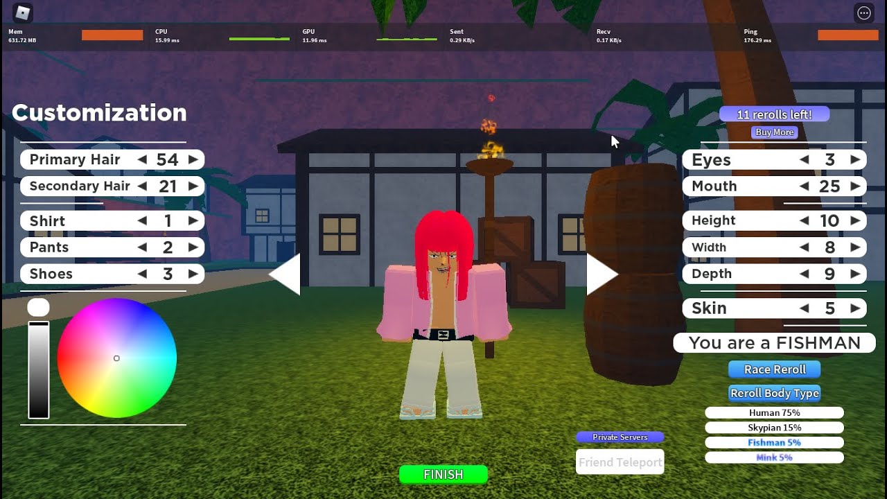 New code and race rerolling | GPO | new update | then i got fish race ...