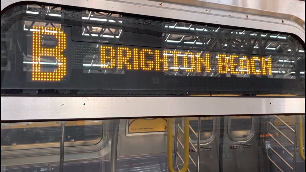 R160 B train to Brighton Beach as a codebreak at Coney IsIand Stillwell ...