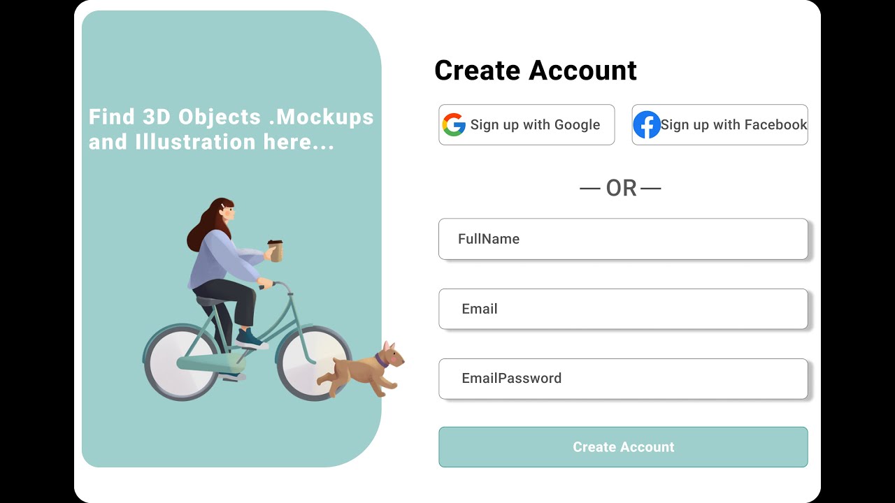 Daily UI Design Challenge | Day - 01 | Sign Up Page - YouTube