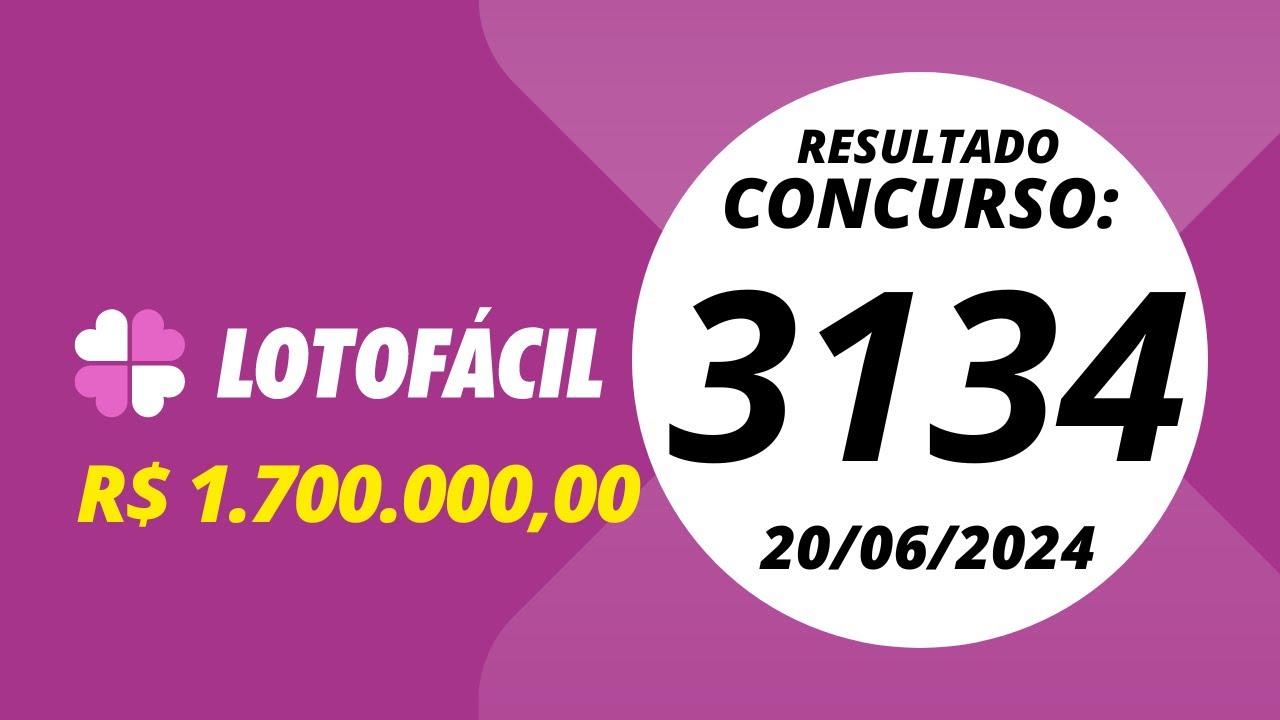 Lotofacil Resultado concurso 3134 20/06/2024 #resultadolotofacil # ...