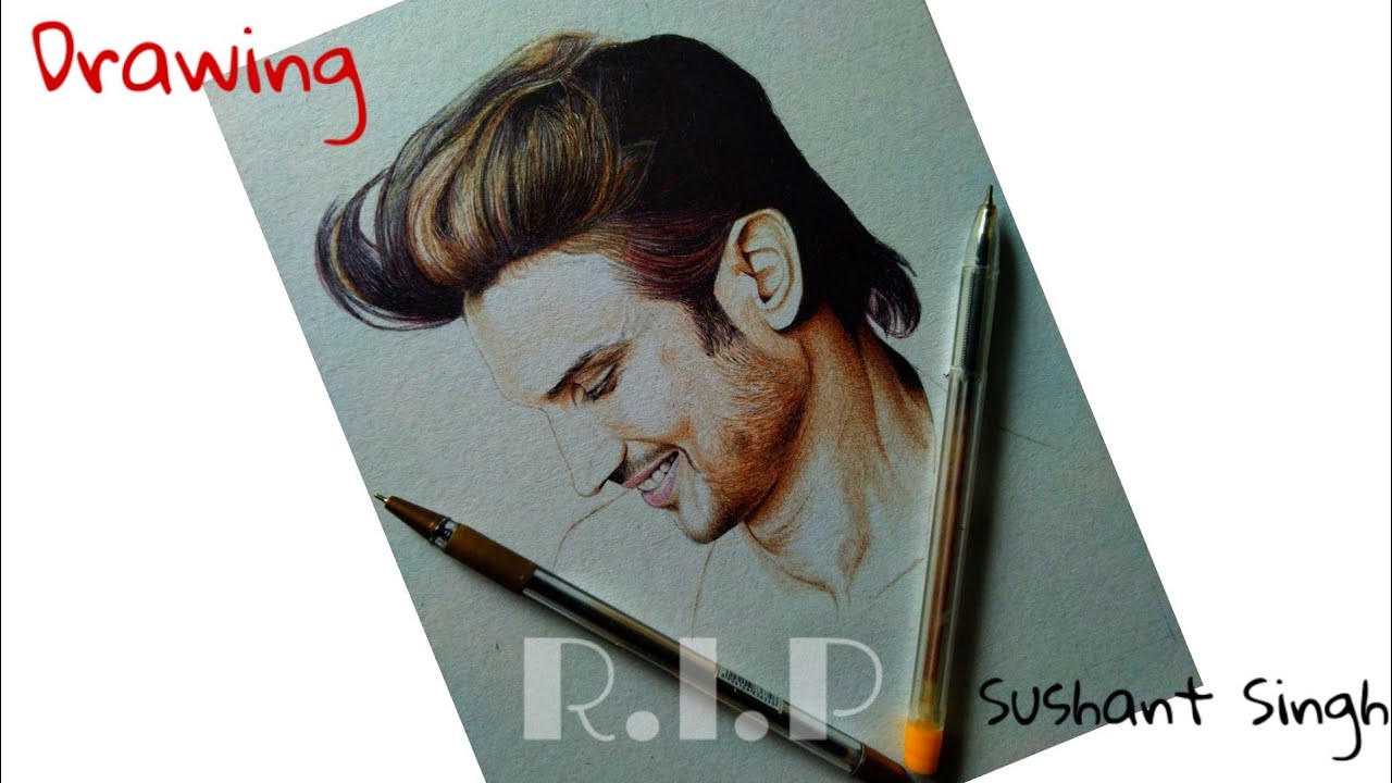 Sushant Singh Rajput Drawing / 😢R.I.P/ how to draw sushant Singh Rajput ...