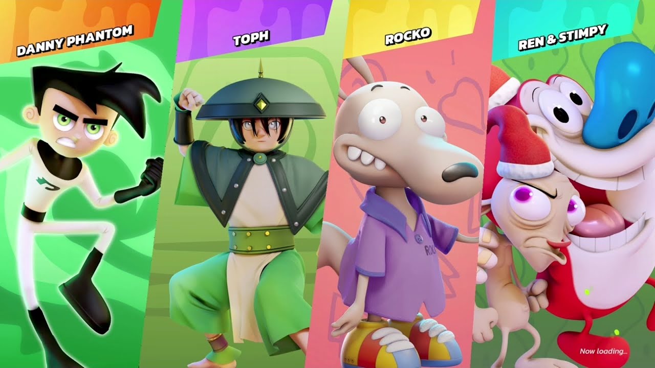 Nickelodeon all star brawl Danny Phantom vs Toph vs Rocko vs Ren and ...